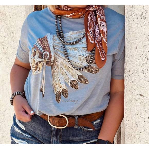 Texas True Threads | Tops | New Texas True Threads Skull Headdress Tee ...